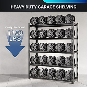 FLEXIMOUNTS Garage Shelving, Storage Racks and Shelving, Basement Storage Shelves, Garage Storage Shelves, 5-Tier Metal Shelf, 48" W x 24" D x 72" H