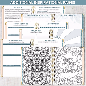 bloom daily planners Undated Chronic Illness Planner & Medical Journal - 12 Month Pain & Symptom Tracker, Mood & Medication Log, Appointment Organizer (7” x 9”)- You Are Stronger Than You Think