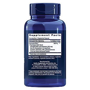 Life Extension Curcumin Elite Turmeric Extract – 270 x Better Absorption - For Joint Brain and Heart Health - Inflammation Management Supplement – Non-GMO - 60 Vegetarian Capsules