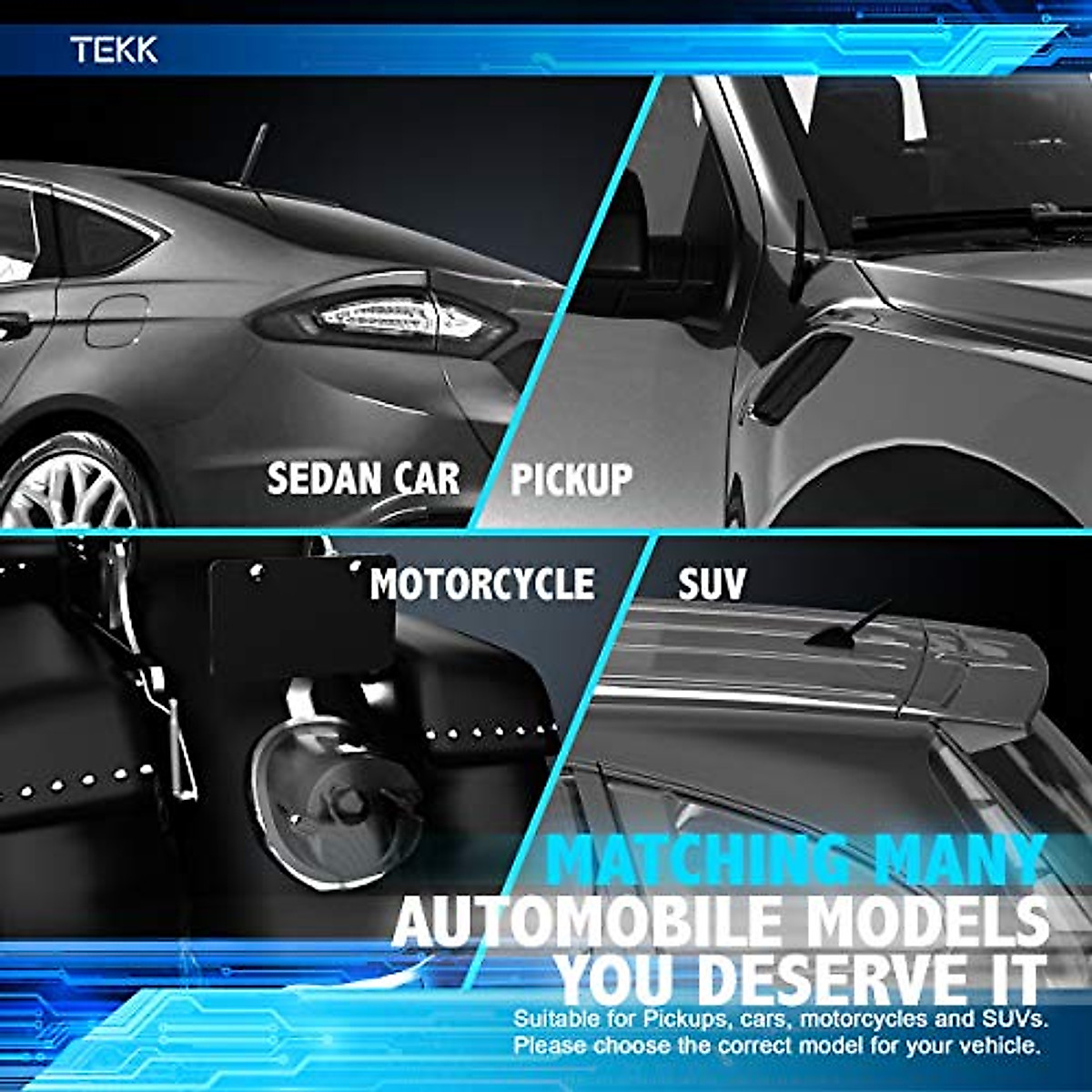 Tekk Short Antenna Compatible with 2007-2024 Chevy Silverado 1500 | Designed for Optimized FM/AM Reception | 4.8 Inches