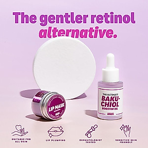 100% Natural Vegan Sleeping Lip Mask by Handmade Heroes | Bakuchiol Natural Lip Plumper, Overnight Lip Moisturizer and Conditioner for Dry Lips | Intensive Lip Butter, Lip Collagen and Lip Therapy Skin Care (Bakuchiol - Collagen Boosting)