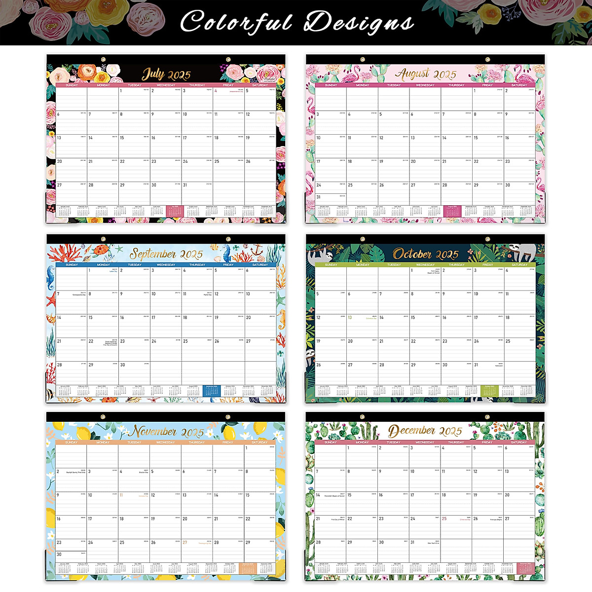 2023 Desk Calendar - 12 Monthly Desk/Wall Calendar 2023, January 2023 - December 2023, 16.8" x 12" Monthly Desk Calendar Pad with Corner Protectors, Thick Paper, Ruled Blocks