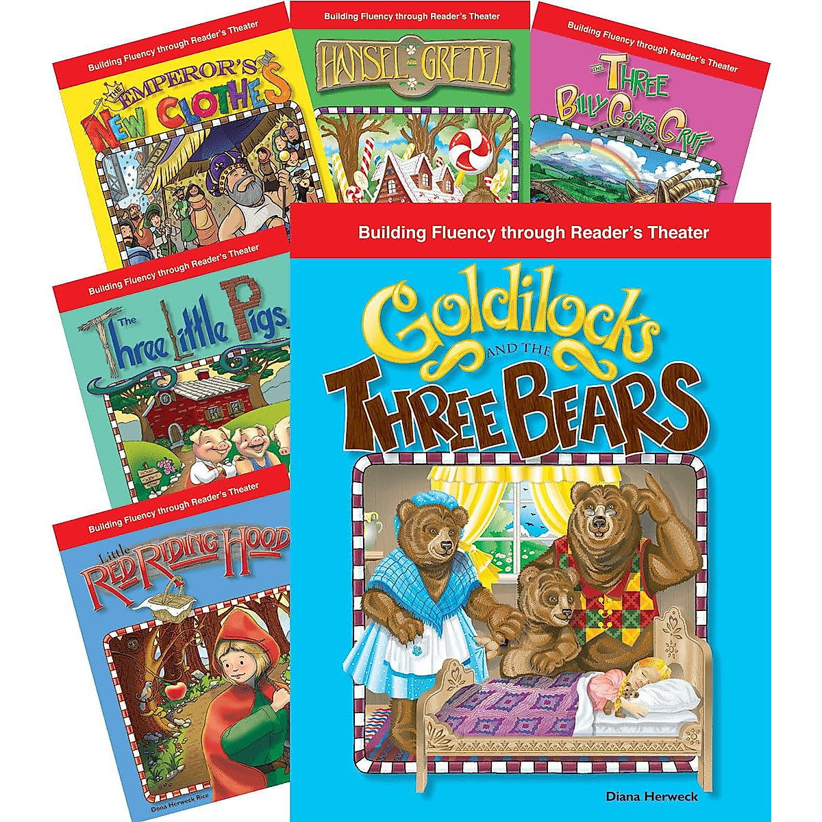 Teacher Created Materials - Reader's Theater: Folk & Fairy Tales English - 8 Book Set - Grades K-1 - Guided Reading Level E - J