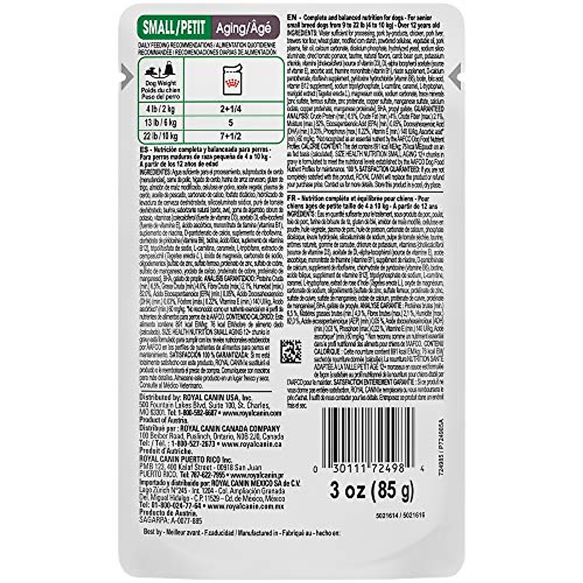 Royal Canin Small Aging Wet Dog Food, 3 oz pouches 12-count