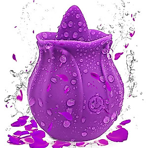 2024 New Roses Shape Sucker for Women Toy Sex Tongues Quiet 10 Speed Adult Toys Waterproof Automatic Electric Adult Toys Machine Pleasure Gifts Red US (purple1)