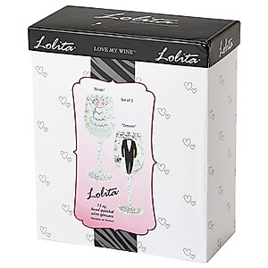 Enesco Designs by Lolita Wine Glass, Bride & Groom Set os 2, 15 oz