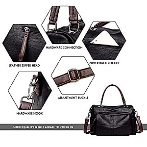 Artwell Casual Crossbody Bag PU Leather Tote Handbag Purse Shoulder Messenger Bag for Women (Wine red)