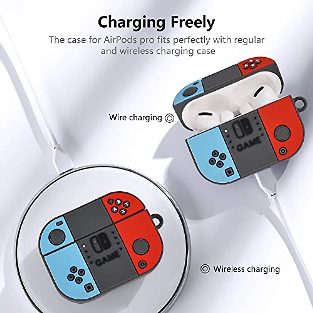 KOREDA Switch Case Compatible with Airpods Pro 2nd/1st Generation Case, Cute 3D Cartoon Funny for Kids Girls Teens Boys Cover, Soft Silicone Fashion Character Skin Cases for Airpods Pro (2022/2019)