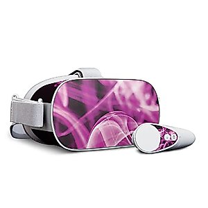 MightySkins Skin Compatible with Oculus Go Mobile VR - Pink Flames | Protective, Durable, and Unique Vinyl Decal wrap Cover | Easy to Apply, Remove, and Change Styles | Made in The USA