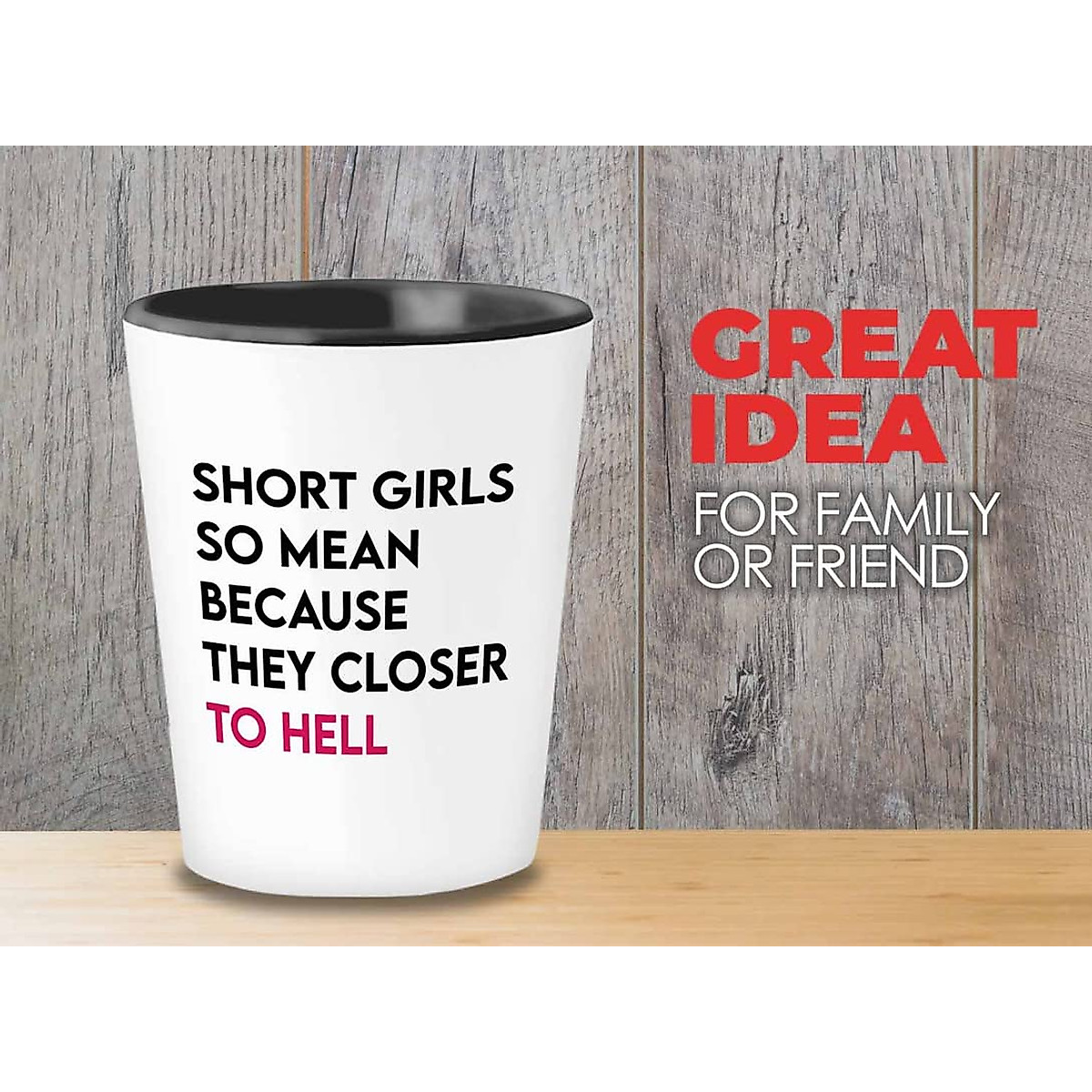 Bubble Hugs Girl Squad Shot Glass 1.5oz - Short Girls So Mean - Sarcasm Sassy Sarcastic Banter Joke Girls Week Squad Goals Friendship Mate Sister Sissy Ladies