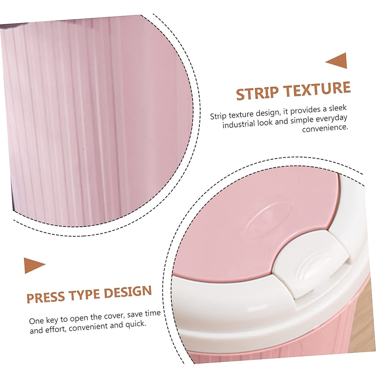 Cabilock Garbage can Rubbish Bins with lids Mini Desktop Trash bin Kitchen Waste Bins Garbage Container Plastic Garbage Bins Retro Waste Bin Spring Trash can Office Laundry Basket pp Indoor