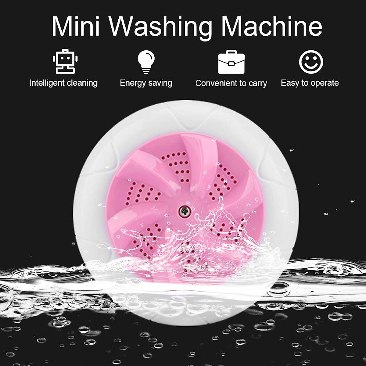 Sink Washing Machine,Mini Portable Washing Machine,Mini Ultrasonic Powered Turbo Travel Laundry Washer,Portable Washer Machine with Suction Cup for Travel,Camp,Business Trip