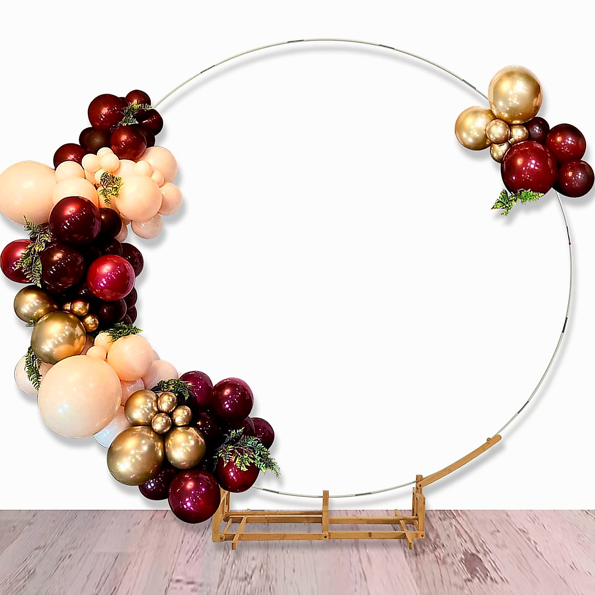 6.3Ft Round Balloon Arch Kit,Light-Duty Circle Balloon Arch Stand with Bamboo Frame Base,Large Round Backdrop Stand for Wedding Birthday Baby Shower Halloween Party Arch Decorations