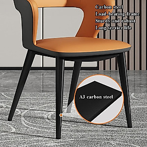 RILOOP Dining Chairs, Mid Century Dining Kitchen Room Chairs, Comfortable Game Recreation Seating, with Soft Faux Leather Cushion Seat and Metal Legs/F