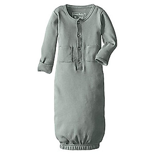L'ovedbaby Unisex-Baby Newborn Organic Gown, Seafoam, 0-3 Months