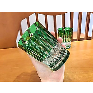 Edo Style Hand Cut Crystal Glass Cup Large Capacity in10 Oz Glassware with Luxury Gift Box, Suitable for Cold Water Glasses for For Soda, Juice, Milk, Coke, Beer, Spirits Daily Use