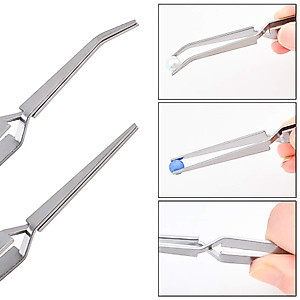 WANDIC Precision Tweezers Set, 6 Pcs 2 Styles Stainless Steel Tweezers Repair Kit for Craft, Jewelry, Electronics, Laboratory Work