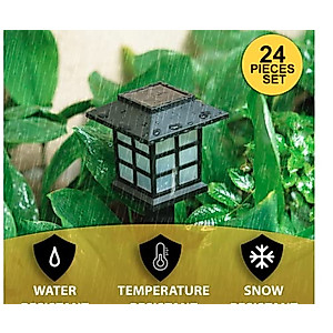 Zone Tech Outdoor Solar Powered Light – LED 24 Pack Bright Premium Quality Rain-Proof Walkway Path Patio Yard Lawn Garden LED Lamp (24 Pieces)