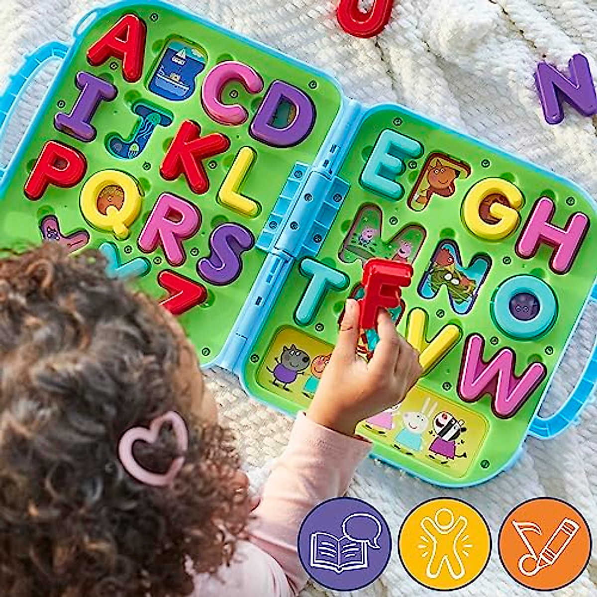 Peppa Pig Peppa’s Alphabet Case, ABC Toys, Puzzle Preschool Toys for 3 Year Olds and Up