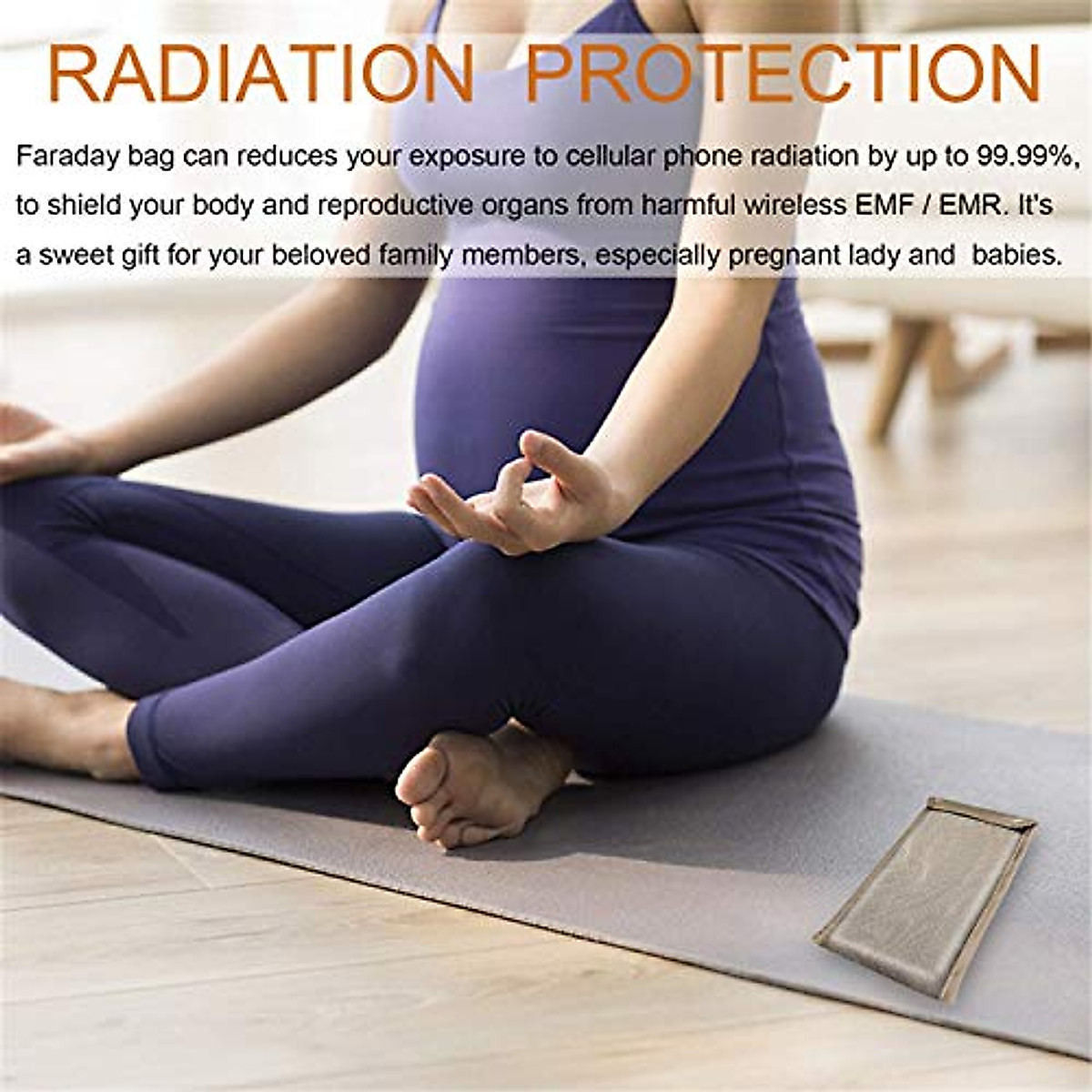 HOMERIT Cell Phone Anti-Radiation Sleeve Faraday Bag Pregnant Phone Rf Signal Shielding Blocker 5G GPS EMF RFID Signal Blocking Bag Car Key Wallet Security Pouch Privacy Protection (A), 20x10cm