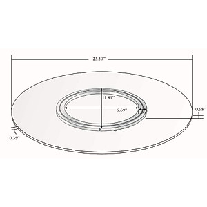 MILAN Glass Lazy Susan, 24", Clear