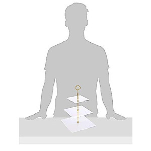 Jusalpha 3 Tier Acrylic Square Cupcake Stand, Dessert Display Tower (Gold Version 2, 1) 3SG-V2