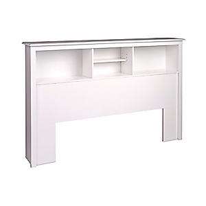 Sonoma 6 Drawer Double Dresser for Bedroom, White & Full/Queen Bookcase Headboard, White