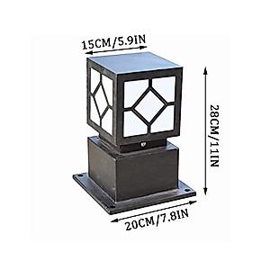 JSBDPHW Modern Simple E27 Pillar Lamp Iron Square Post Light Outdoor Waterproof Column Light Acrylic Lampshade Garden Garden Base Lamp Street Lamp Lawn Lamp