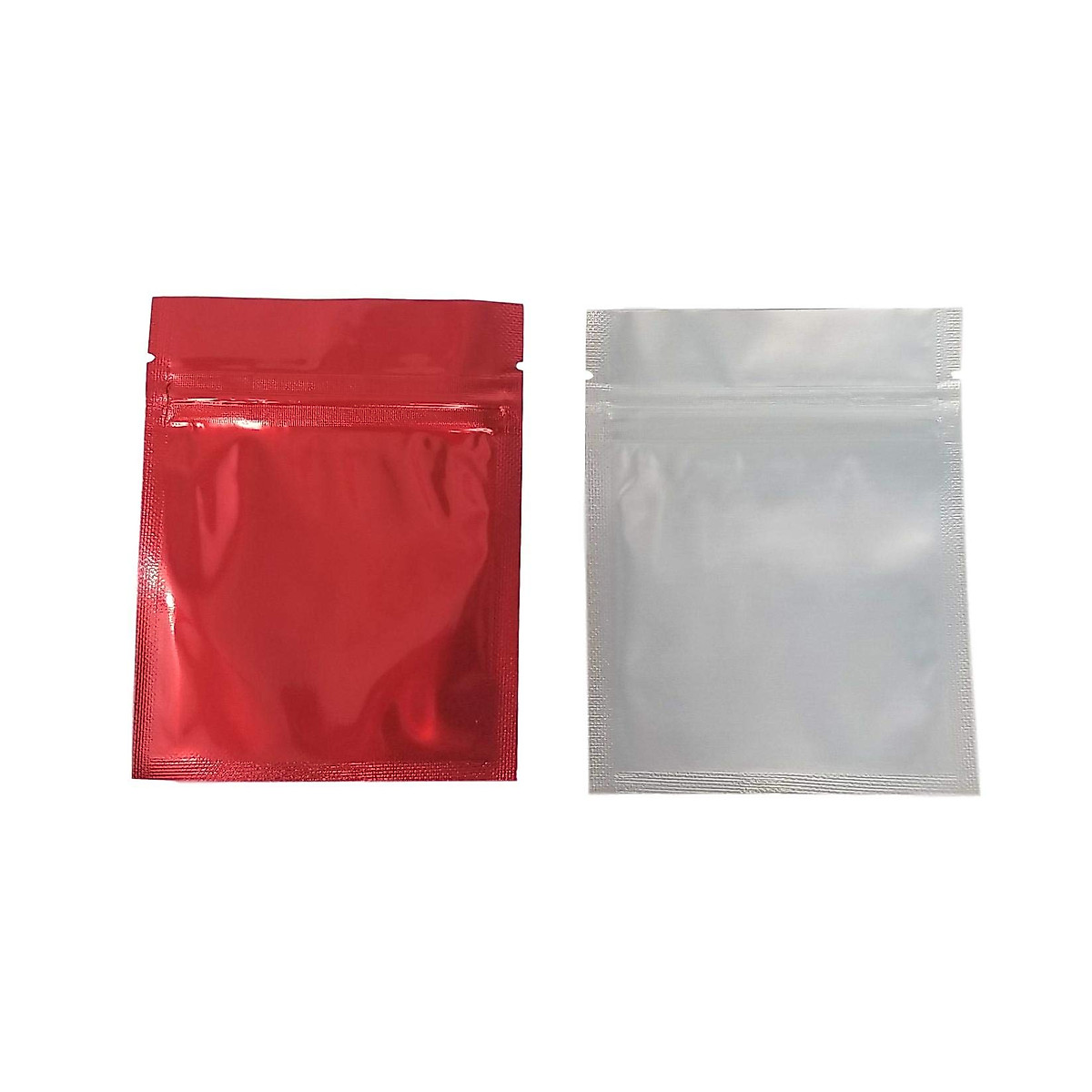 Clear Front Resealable Red Mylar Bags - 5 Mil - 3.5" x 4.5" Zip Seal Heat Sealable Odor Proof Pouch for Herbs Food Vitamins Gummies Snacks Storage Container (100 or 3000) (100)