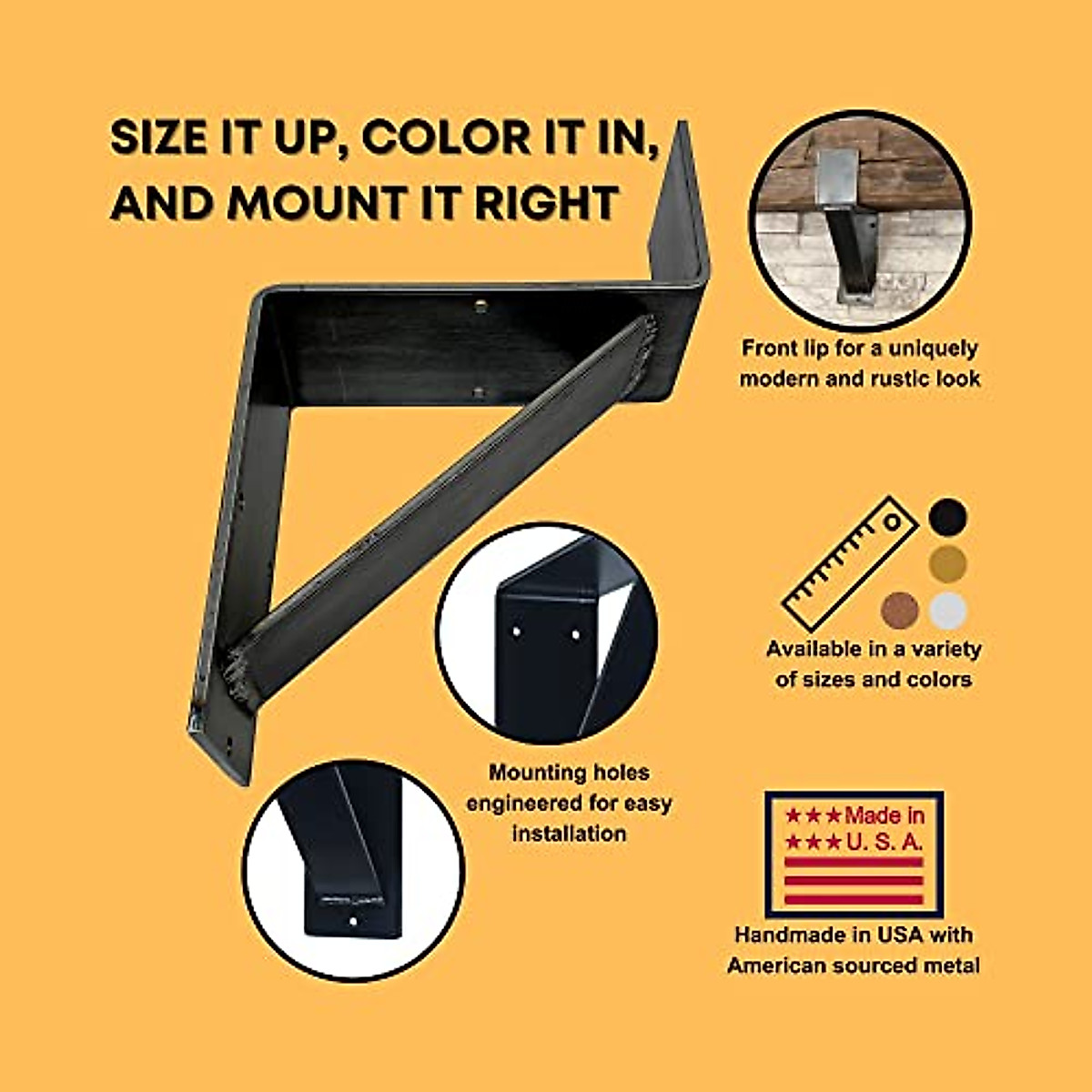 Mantel Bracket Corbel, Fireplace Shelf Bracket, Sold Individually, Handmade in USA