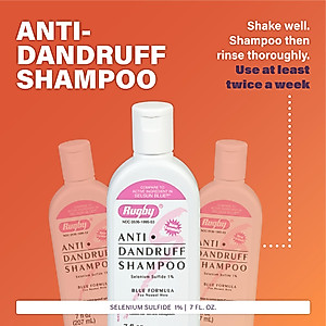 Rugby Selenium Sulfide Anti-Dandruff Shampoo - Blue Formula for Normal Hair - 7 Oz