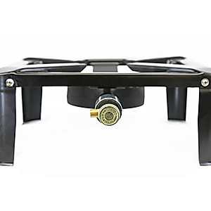 Flame King Heavy Duty 100,000 BTU, 0-20 PSI, Turkey Fryer Single Propane Burner Bayou Cooker, Outdoor Stove for Home Brewing, Maple Syrup Prep, Cajun Cooking