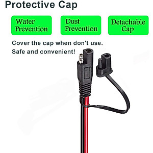 YETOR 10AWG SAE to XT60 Connector Extension Cable,with 15A Protection Fuse for Safety,SAE Plug XT60 Female Adapter Charger Solar Panel Cable for Solar Generator Portable Power Station(2FT)