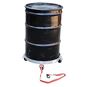 Vestil DRUM-QUAD-C Multi-Purpose Drum Quad Dolly, Bright Zinc Finish, 1200 lbs Capacity