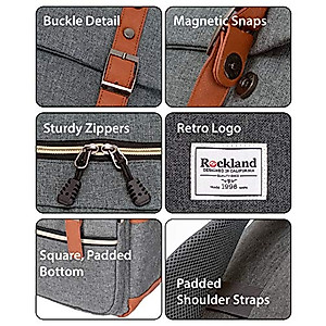 Rockland Heritage USB Laptop Backpack, Grey, Large