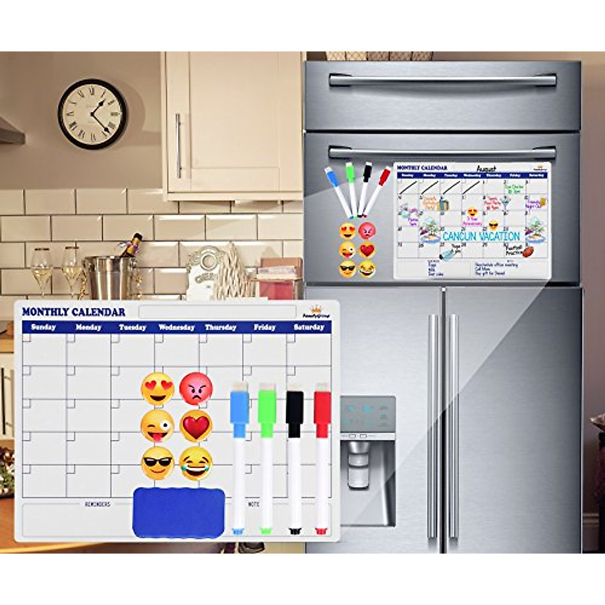 FamilyGroup Magnetic Fridge Calendar - Organized & Fun Planning