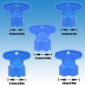 BOETOADG 5 Pcs Cache Faucet Aerator Key Removal Wrench Tool with 5 Sizes M16.5, M18.5, M21.5, M22.5, M24 Recessed Aerator Key Sink Aerator Wrench for Bathroom Kitchen Sink Faucet Aerator Removal Tool