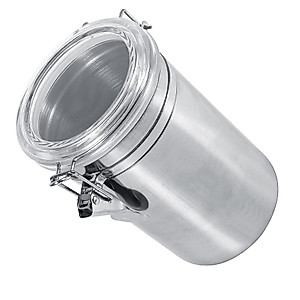 Food Storage Container Set, 4 Sizes Stainless Steel Kitchen Food Storage Container Bottle with Clear Lids for Tea Coffee Sugar Flour Baking Dry Storage, Metal Pantry(34x20x24cm / 13.4x7.9x9.4in)