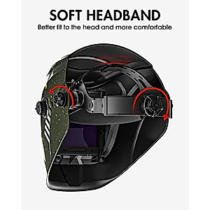 ANDELI Welding Helmet,Large Viewing True Color Solar Powered Auto Darkening Welding Helmet with Side View 4 Arc Sensor Wide Shade 4/5-8/9-13 Welder Mask for TIG MIG ARC Grinding Plasma