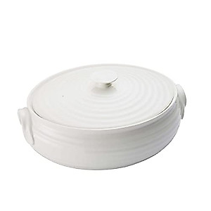 Portmeirion Sophie Conran Collection White Oval Casserole, (Small) - Dishwasher, Microwave, Oven and Freezer Safe - Made in England