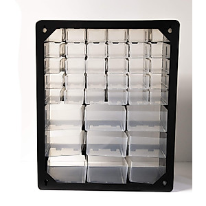 Homak Parts Organizer, Black, 39 Drawers