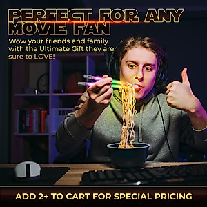 Lightsaber Chopsticks Light Up Star Wars LED Reusable 8 Color Modes 4 PAIRS FREE Darth Vader Keychain Bottle Opener