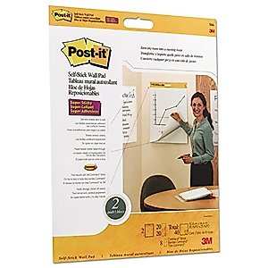 Post-it 566 Self-Stick Wall Pad, 20 x 23, White, 20 Sheets, 4/Carton