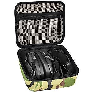 Case for Walker's Razor Slim Electronic Earmuffs Storage Holder/ for Howard Leight/ for 3M WorkTunes Shooting Hunting Hearing Ear Protection, Safety Eyewear Glasses Storage Holder -Camo Box Only