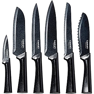 Cuisinart C55-12PMB Advantage 12 Piece Metallic Knife Set With Blade Guards, Black