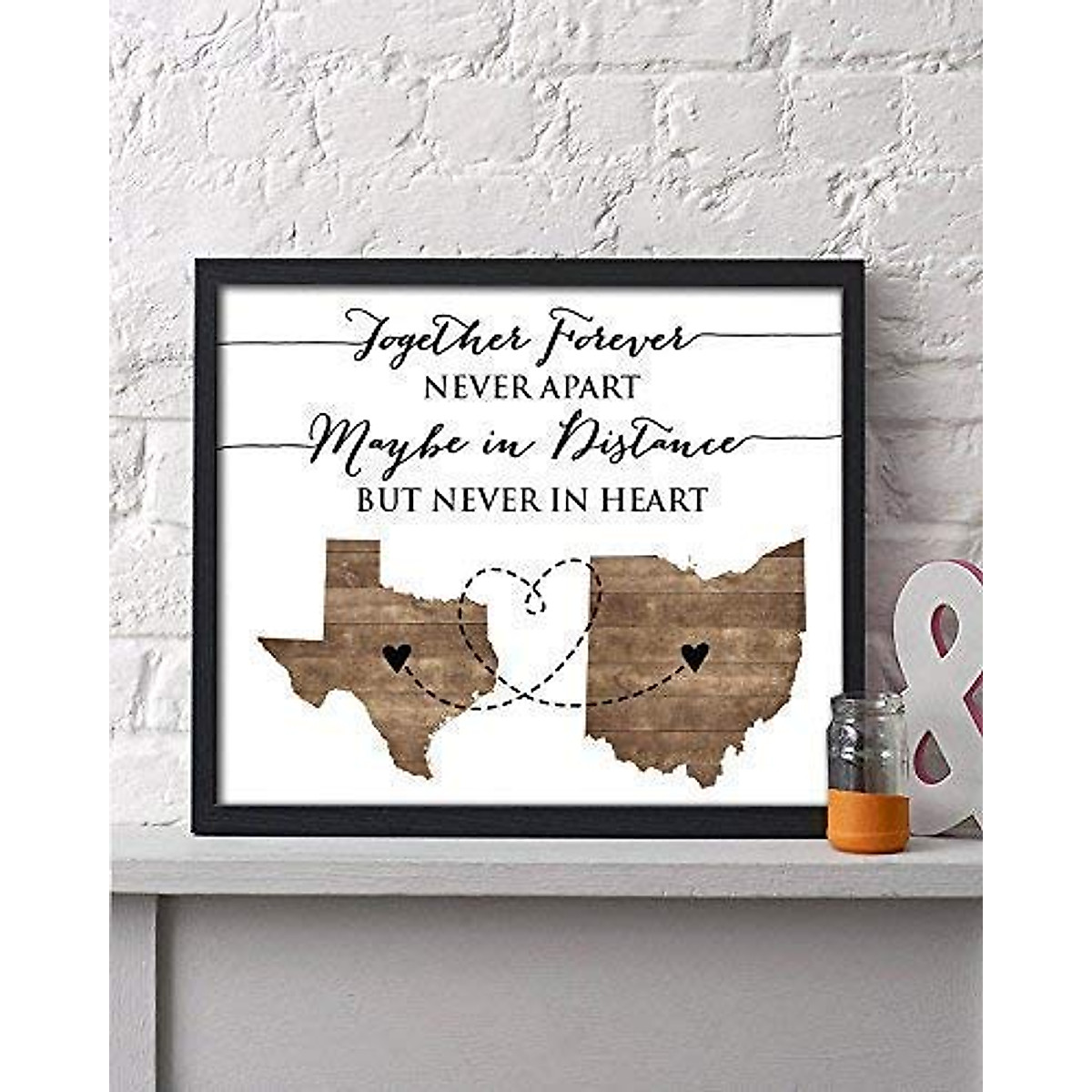 Two State Print | Personalized Grandparent Sign | Long Distance Gift | Going Away Gift | Moving Away Present | State to State Gift | Mother's Day Gift | Father's Day Gift