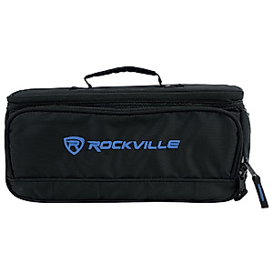 Rockville MB147 DJ Gear Mixer Gig Bag Case 14" x 7" x 6.5" + 13" Laptop Pocket,Black