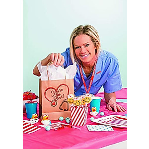 Fun Express Medium Nurse Craft Gift Bags - Bulk Set of 12 - Nurse Week and Appreciation Supplies