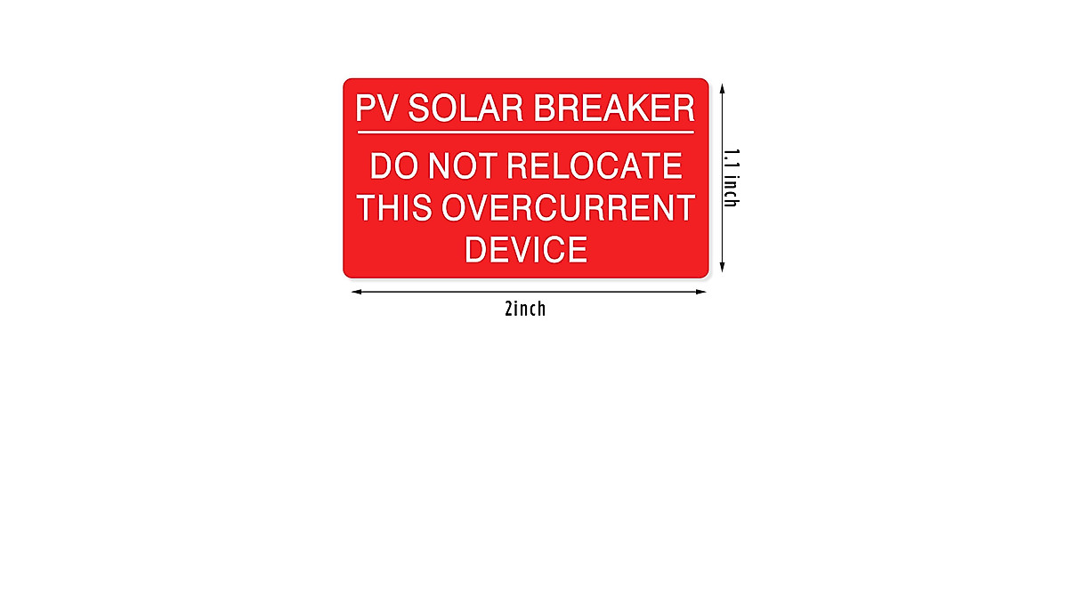 CDXHOME 50PCS Premium Solar Breaker Label Pack - 2" x 1.1" Overcurrent ...
