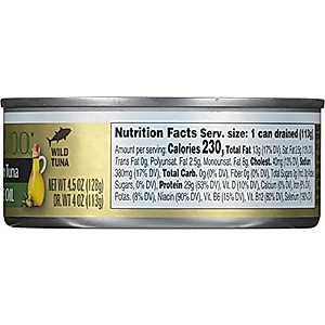 StarKist E.V.O.O. Solid Yellowfin/light Tuna in Extra Virgin Olive Oil - 4.5 oz Can (Pack of 12)(Packaging may vary)